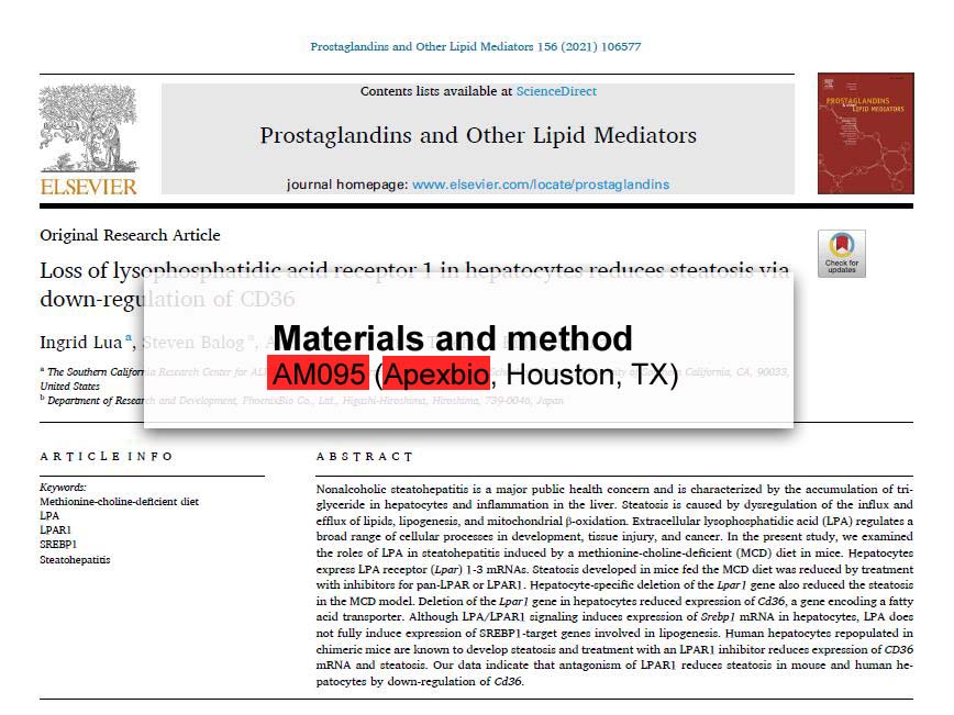 APExBIO - AM095|Potent LPA1 receptor antagonist|CAS# 1345614-59-6