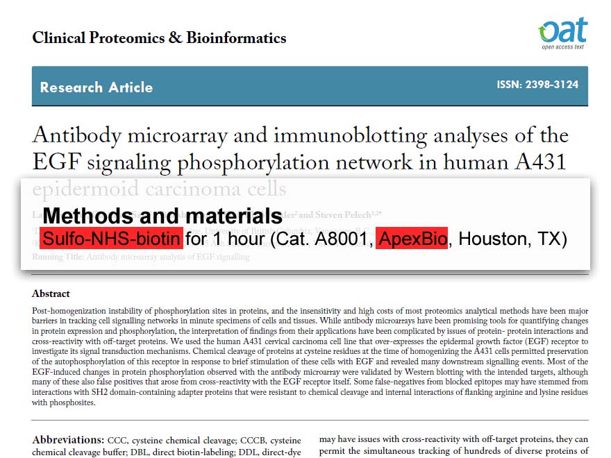 Sulfo-NHS-Biotin - Water-Soluble Biotinylation Reagent | APExBIO