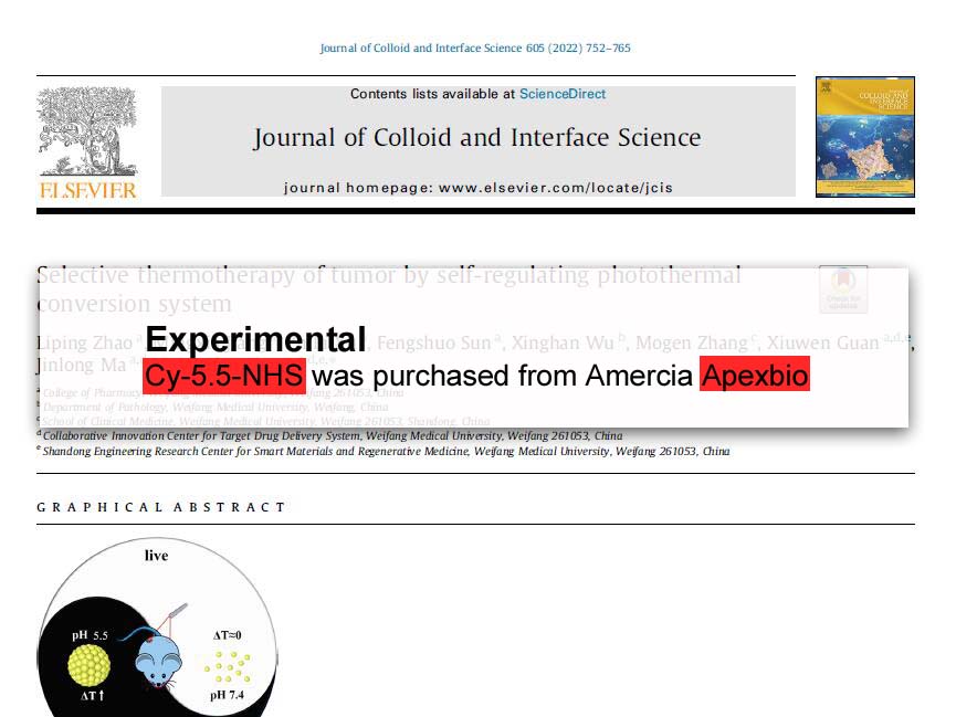 APExBIO - Cy5 NHS ester (non-sulfonated) | Dye for amino-groups labeling