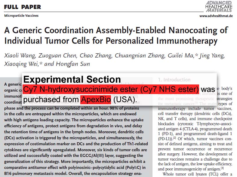 美国APExBIO中文官网 - Cy7 NHS ester | Mark biological molecular amino reactive dyes