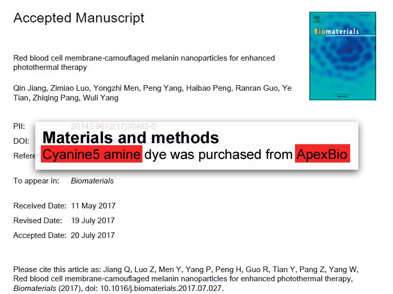 APExBIO - Cy5 amine (non-sulfonated) | Reactive dye
