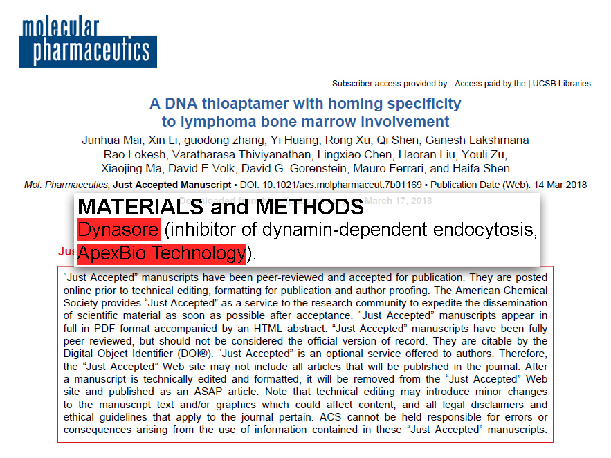 APExBIO - Dynasore|Dynamin and GTPase inhibitor|CAS# 304448-55-3