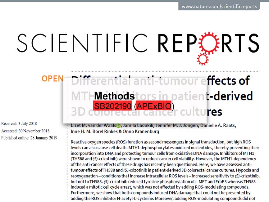 美国APExBIO中文官网 - SB202190 (FHPI)|P38 MAPK inhibitor|CAS# 152121-30-7