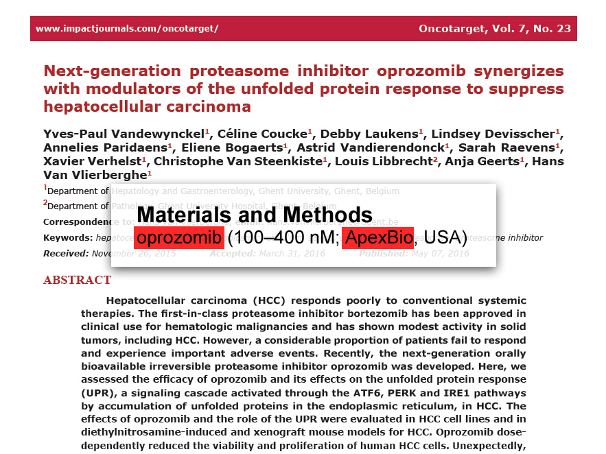 美国APExBIO中文官网 - Oprozomib (ONX-0912)|Proteasome inhibitor|CAS# 935888-69-0