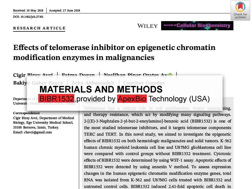 BIBR 1532 - Selective Telomerase Inhibitor | APExBIO