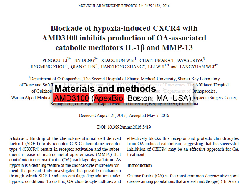 美国APExBIO中文官网 - Plerixafor (AMD3100)|CXCR4 chemokine receptor ...