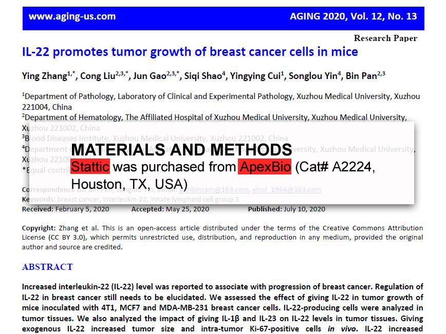 Stattic - Potent STAT3 Inhibitor for Research | APExBIO