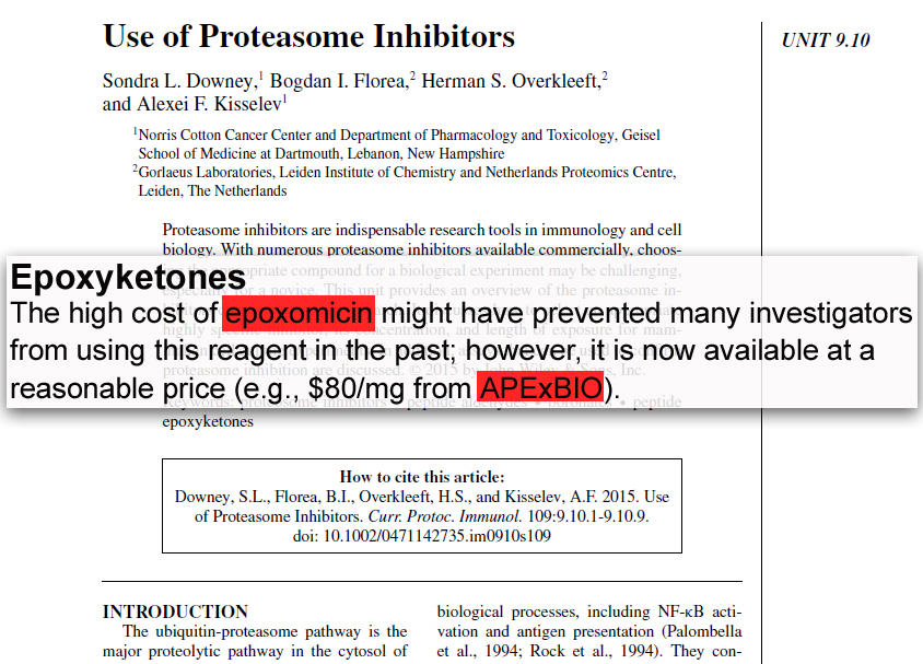 Epoxomicin – Proteasome Inhibitor | APExBIO