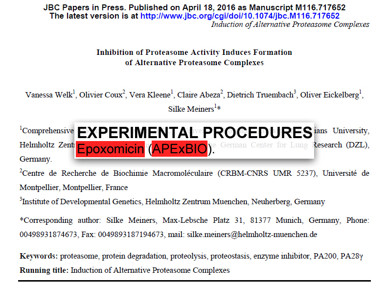 Epoxomicin – Proteasome Inhibitor | APExBIO