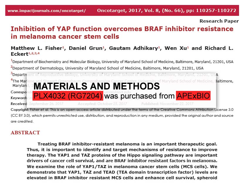 美国APExBIO中文官网 - Vemurafenib (PLX4032, RG7204)|BRAF kinase inhibitor|CAS ...