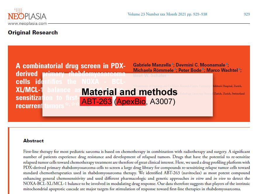 ABT-263 (Navitoclax) – Bcl-2 Inhibitor | APExBIO