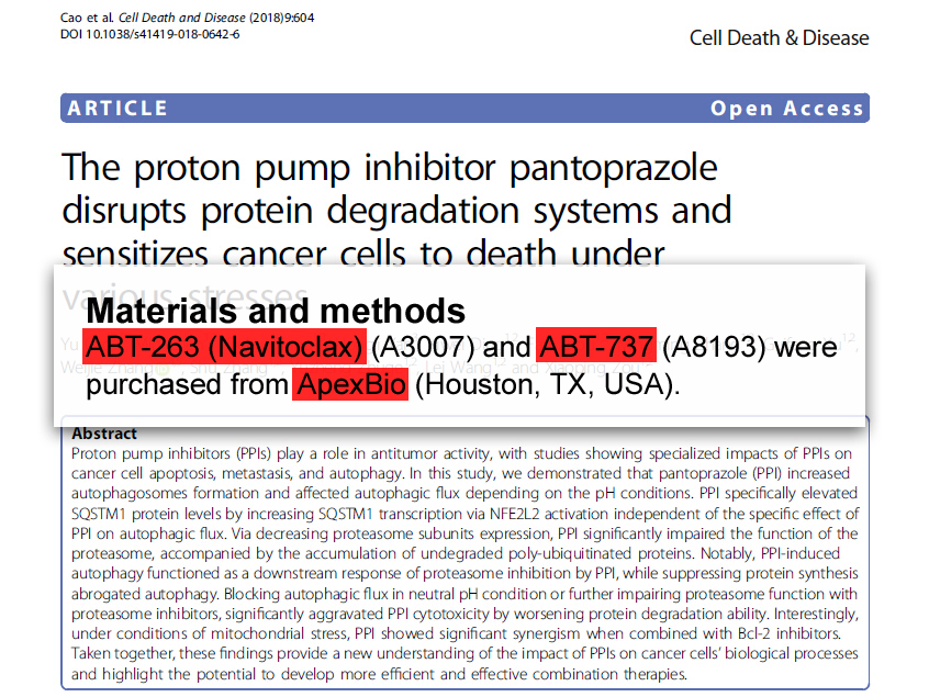美国APExBIO中文官网 - ABT-263 (Navitoclax) | Potent Bcl-2 family inhibitor ...