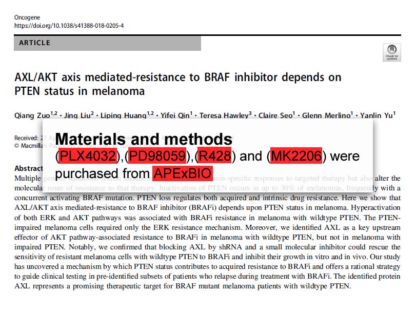 美国APExBIO中文官网 - MK-2206 dihydrochloride|Akt1/2/3 inhibitor|CAS# 1032350-13-2