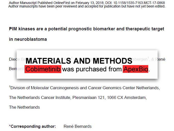 美国APExBIO中文官网 - Cobimetinib|Selective MEK inhibitor|CAS# 934660-93-2