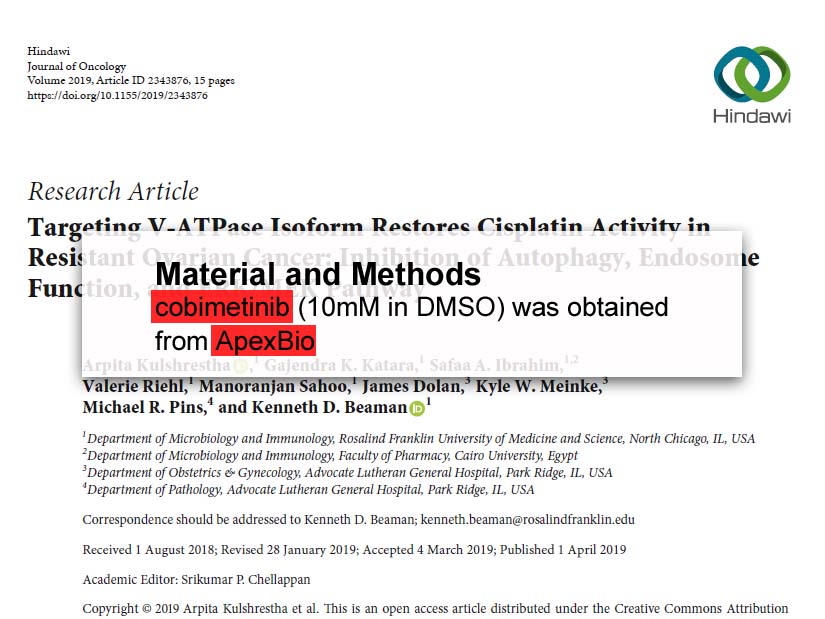 美国APExBIO中文官网 - Cobimetinib|Selective MEK inhibitor|CAS# 934660-93-2