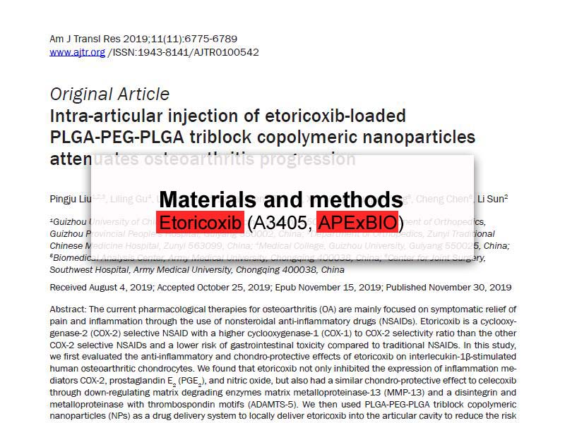 美国APExBIO中文官网 - Etoricoxib|Specific COX-2 inhibitor|CAS# 202409-33-4