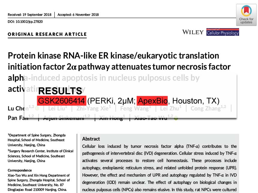美国APExBIO中文官网 - GSK2606414|PERK inhibitor,potent and selective|CAS ...