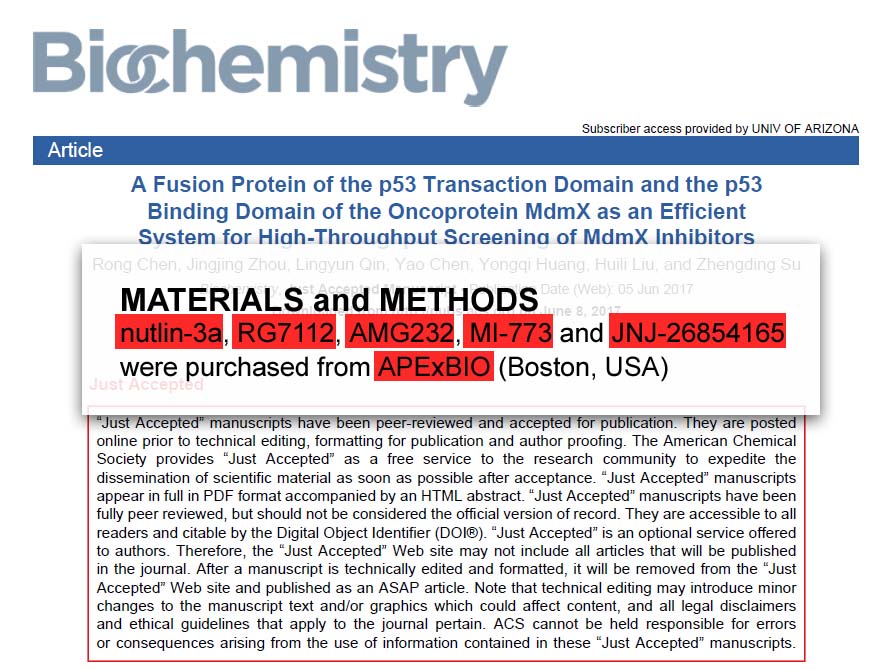 美国APExBIO中文官网 - Nutlin-3a chiral|MDM2 inhibitor, antiproliferative and ...
