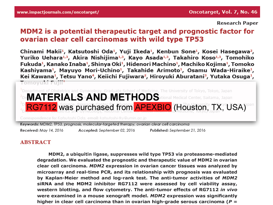 美国APExBIO中文官网 - RG7112|MDM2 inhibitor, first clinical|CAS# 939981-39-2