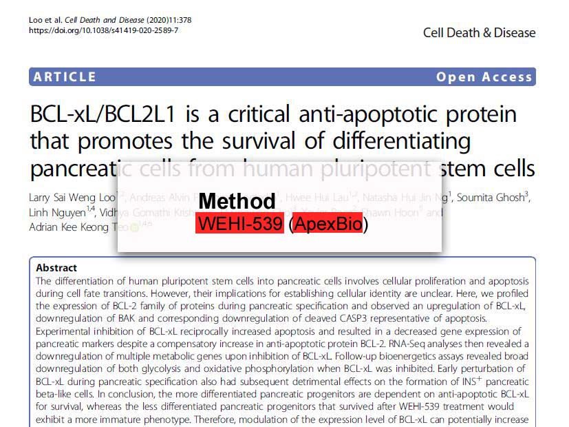 美国APExBIO中文官网 - WEHI-539|Bcl-xL inhibitor,potent and selective|CAS ...