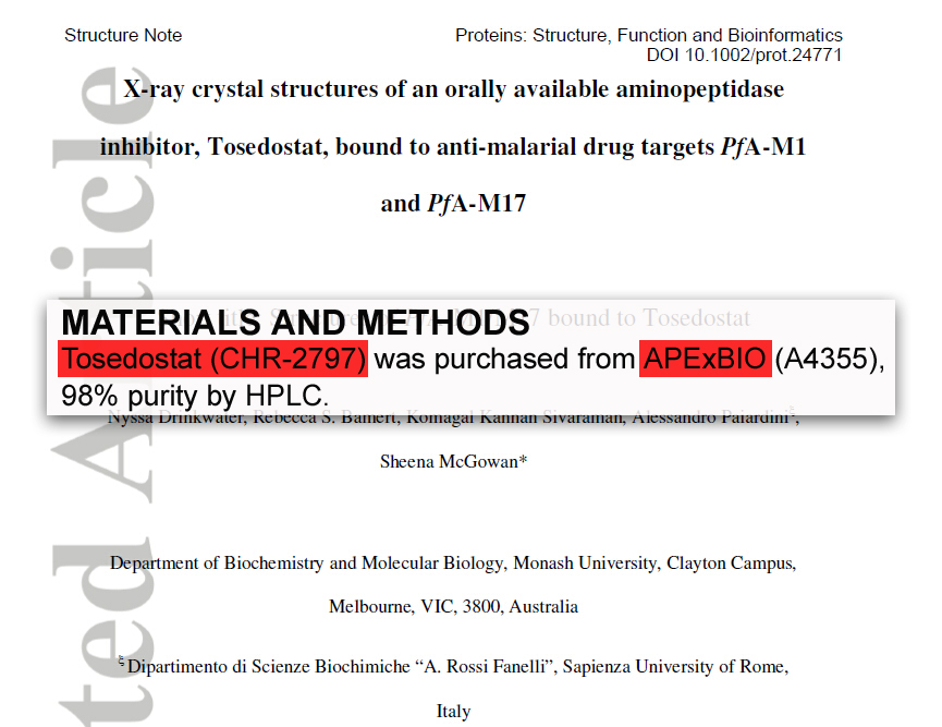 Tosedostat (CHR2797) – Aminopeptidase Inhibitor | APExBIO