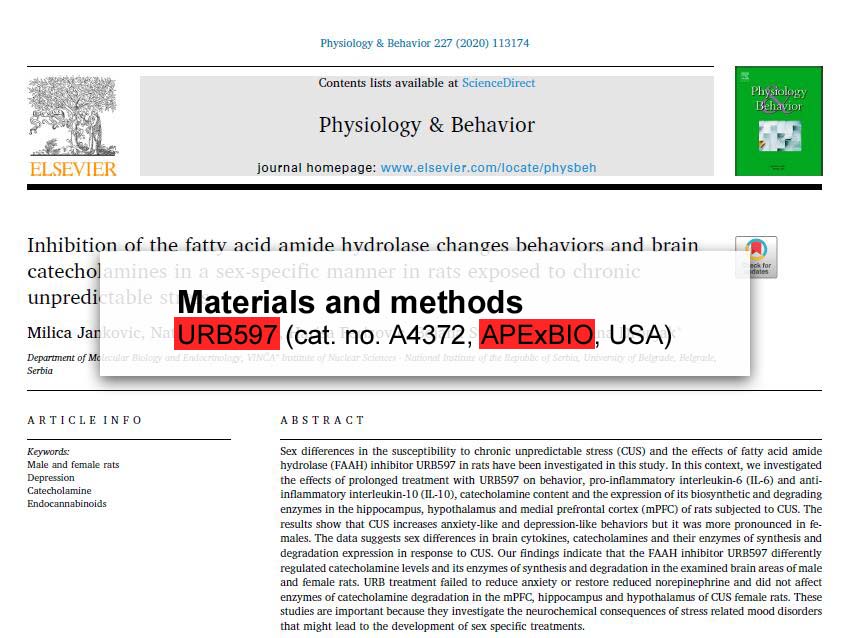 美国APExBIO中文官网 - URB597|FAAH inhibitor,potent and selective|CAS# 546141-08-6