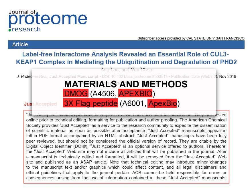 美国APExBIO中文官网 - DMOG|Competitive HIF-PH inhibitor, cell-permeable|CAS ...