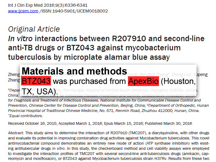 APExBIO - BTZ043 Racemate|DprE1 inhibitor|CAS# 957217-65-1