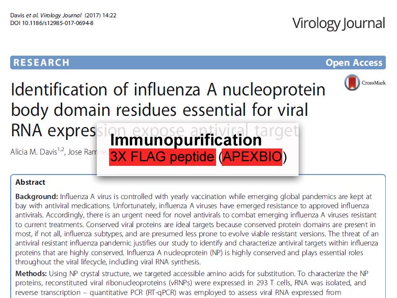 美国APExBIO中文官网 - 3X FLAG Peptide|Synthetic peptide tag