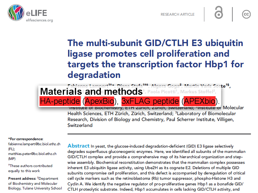 美国APExBIO中文官网 - Influenza Hemagglutinin (HA) Peptide