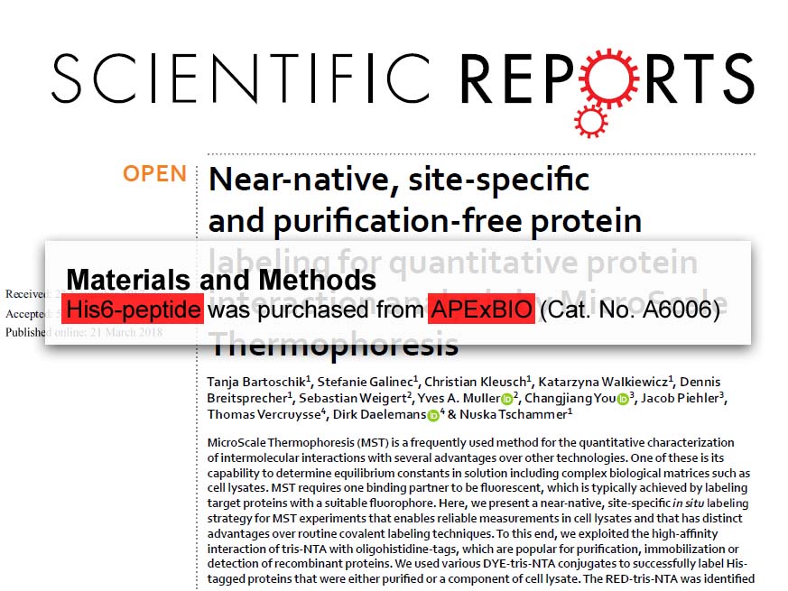 Hexa His tag peptide - Synthetic 6X His Tag Peptide | APExBIO