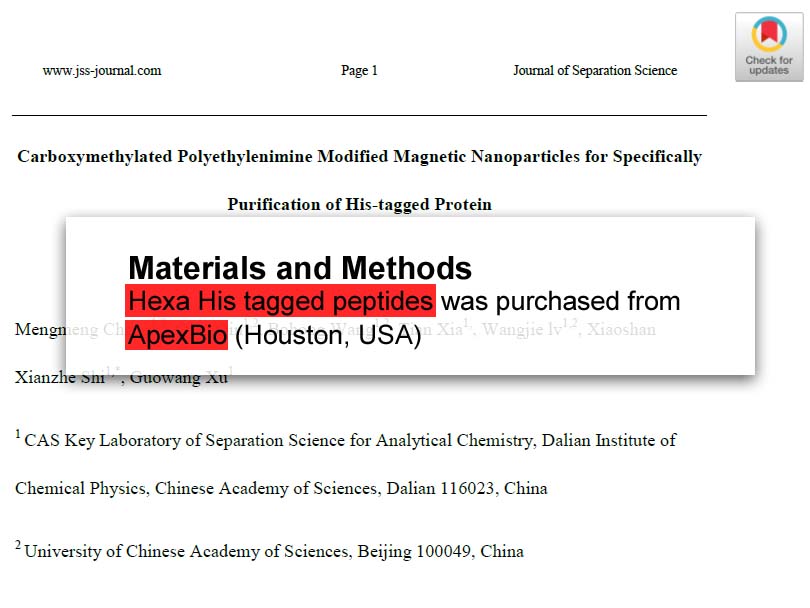 Hexa His tag peptide - Synthetic 6X His Tag Peptide | APExBIO