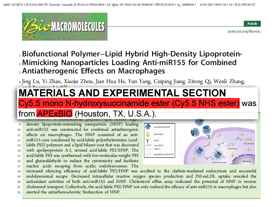 美国APExBIO中文官网 - Cy5.5 NHS ester (non-sulfonated) | Reactive fluorescence dye