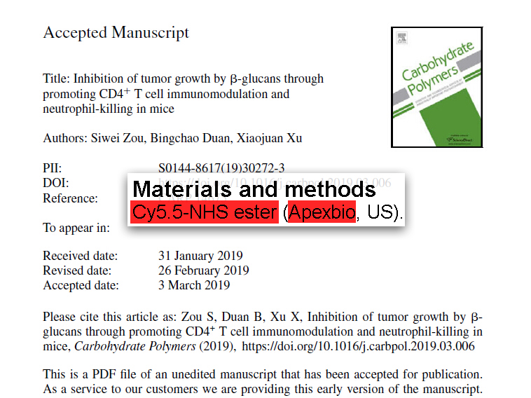Cy5.5 NHS ester 10mM (in 1mL DMSO) - Reactive Fluorescent Labeling Dye | APExBIO