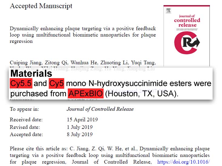 Cy5.5 NHS ester 10mM (in 1mL DMSO) - Reactive Fluorescent Labeling Dye | APExBIO