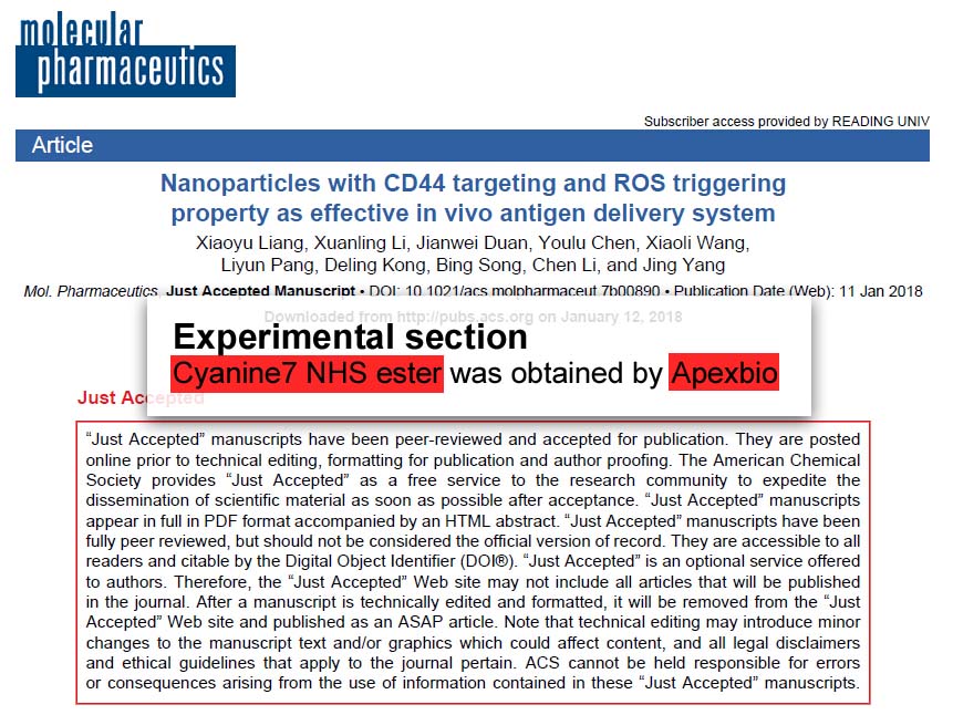 Cy7 NHS ester (non-sulfonated) - Near-Infrared Protein Labeling | APExBIO
