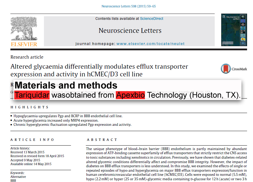 美国APExBIO中文官网 - Tariquidar|P-glycoprotein inhibitor,potent and non ...