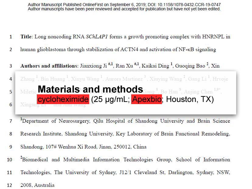 Cycloheximide – Protein Synthesis Inhibitor | APExBIO