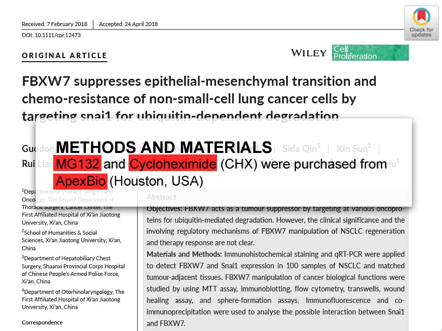 Cycloheximide – Protein Synthesis Inhibitor | APExBIO