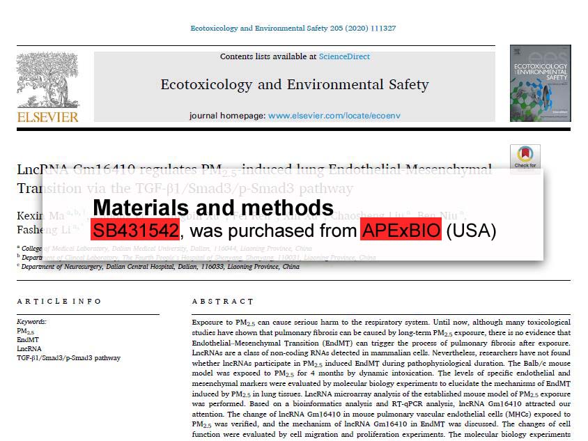 美国APExBIO中文官网 - SB 431542|ALK inhibitor|CAS# 301836-41-9