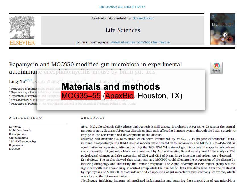 美国APExBIO中文官网 - MOG (35-55)|Minor component of CNS myelin|CAS# 149635-73-4