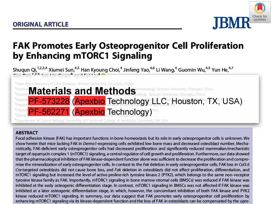 美国APExBIO中文官网 - PF-562271|ATP-competitive FAK inhibitor, reversible|CAS ...