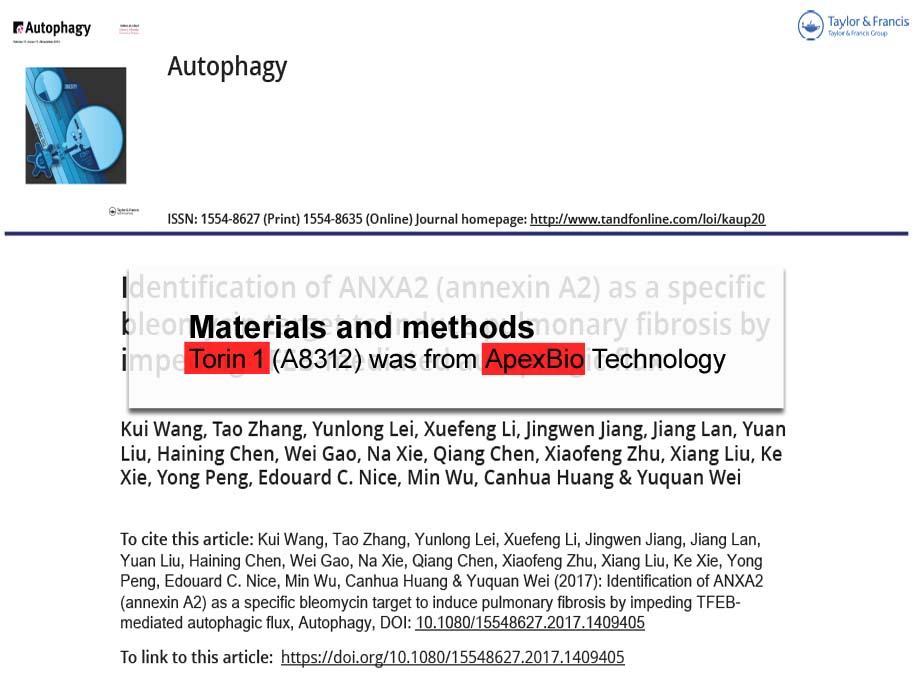 美国APExBIO中文官网 - Torin 1|MTOR inhibitor,potent and selective|CAS ...
