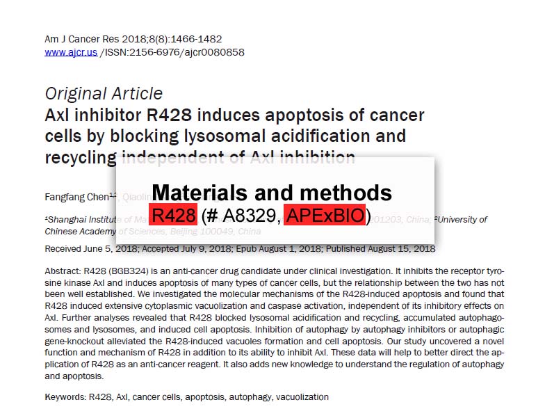 美国APExBIO中文官网 - R428|Selective Axl inhibitor|CAS# 1037624-75-1