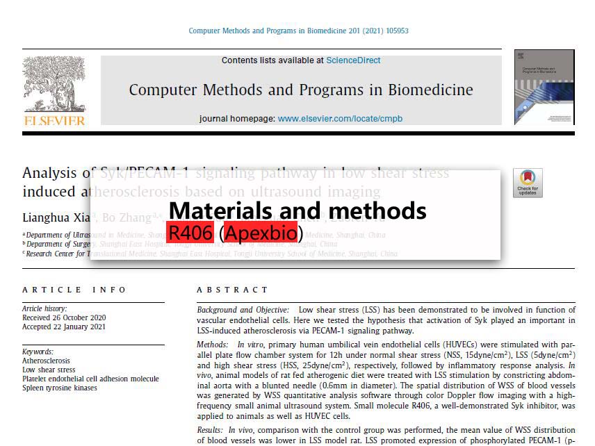 美国APExBIO中文官网 - R406|SYK inhibitor,potent and ATP-competitive|CAS ...