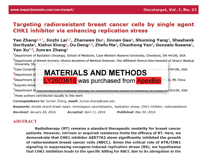 APExBIO - LY2603618|Chk1 inhibitor,highly selective|CAS# 911222-45-2