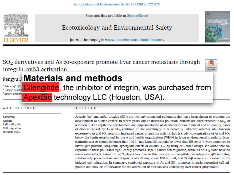 美国APExBIO中文官网 - Cilengitide|Integrin inhibitor for αvβ3 and αvβ5|CAS ...