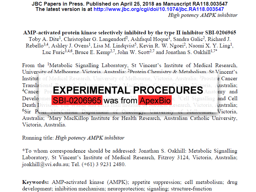 美国APExBIO中文官网 - SBI-0206965 | ULK1 inhibitor | 1884220-36-3