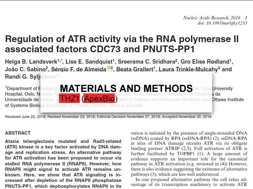美国APExBIO中文官网 - THZ1|Covalent CDK7 inhibitor,potent and selective