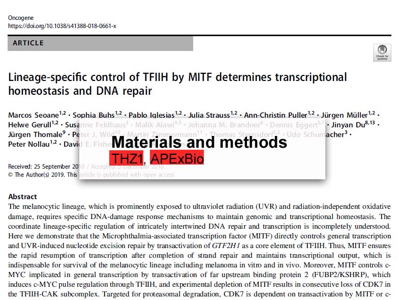 THZ1 - Potent Covalent CDK7 Inhibitor | APExBIO